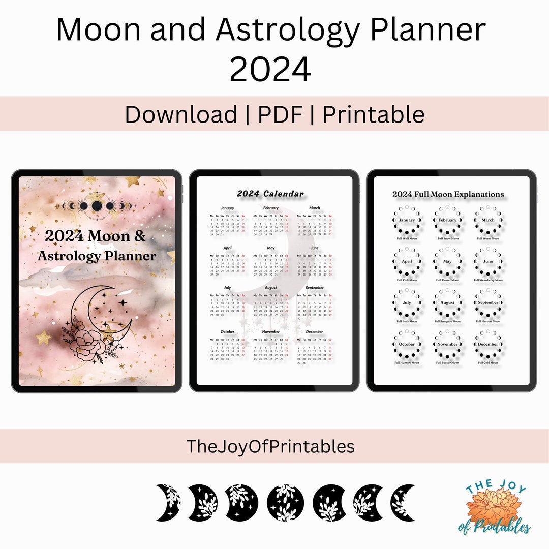 Printable Moon and Astrology Planner | Digital Download | Moons and ...