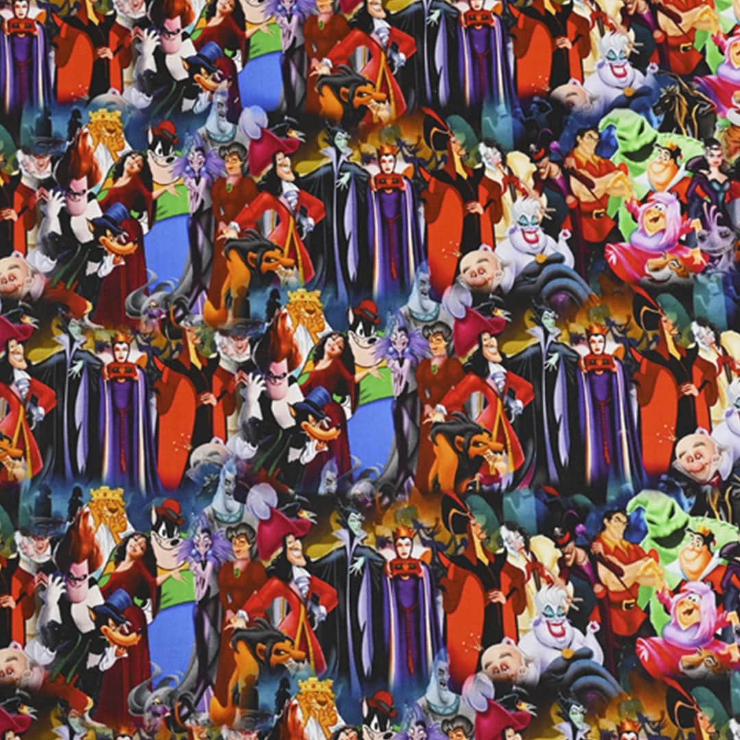 Disney Villains Fabric Cartoon Anime Cotton Fabric by the Half Yard - Etsy
