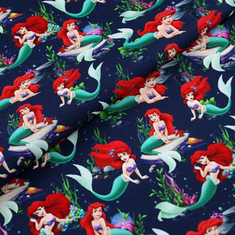 Ariel Cartoon Fabric - Etsy UK