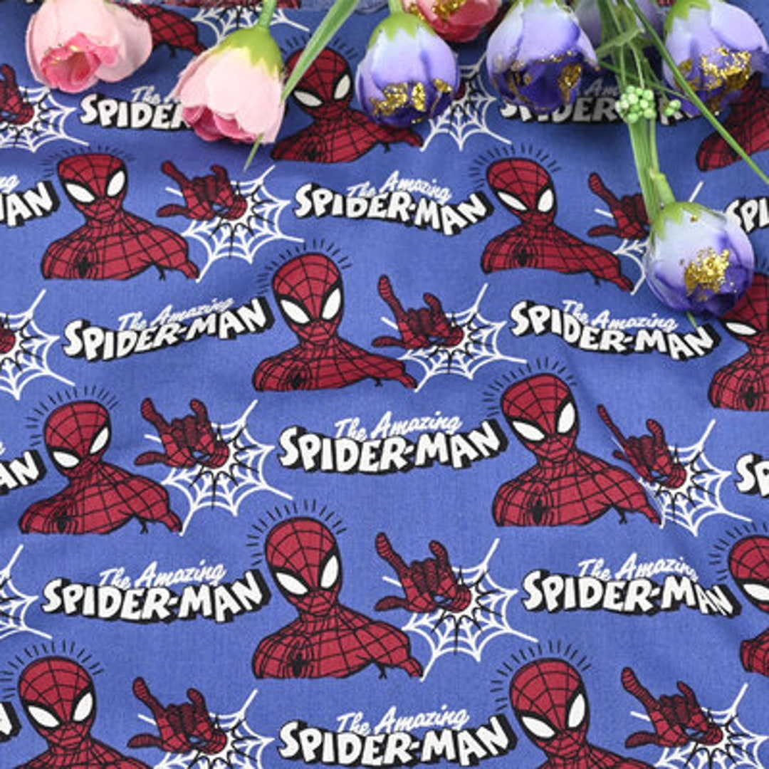 Spider-man Fabric Superhero Cartoon Anime Cotton Fabric by the Half ...