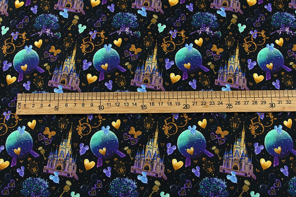 Disney Inspired 50th Anniversary Fabric Magic Kingdom - Etsy