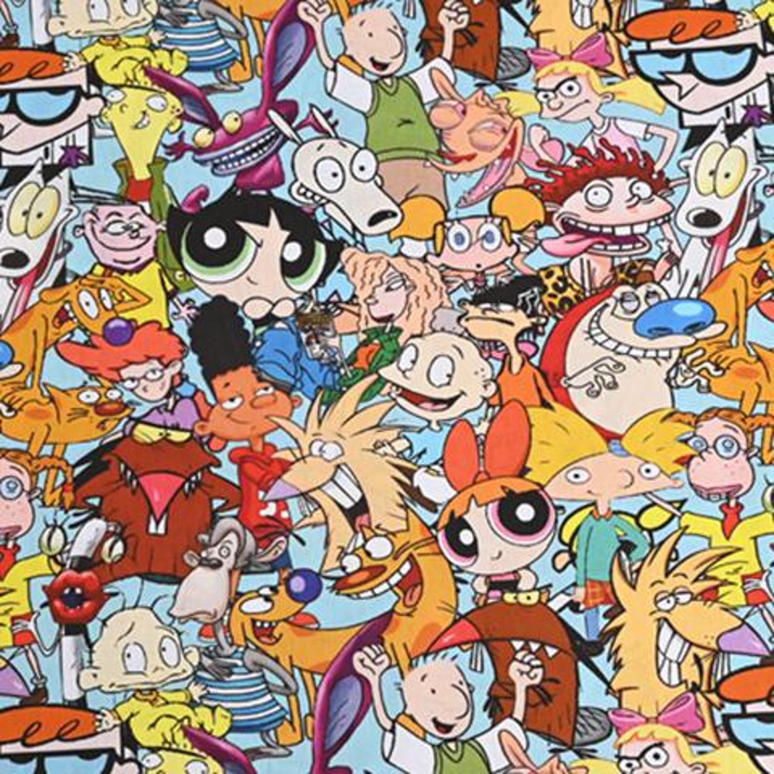 Classic Cartoon Characters Fabric Cartoon Anime Cotton Fabric by the ...