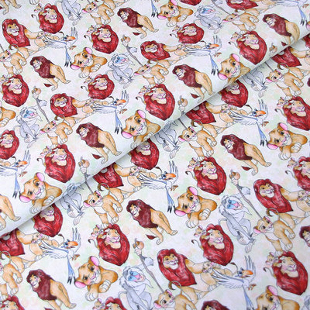 The Lion King Disney Character Fabric Lion Simba Mufasa Fabric Cartoon ...