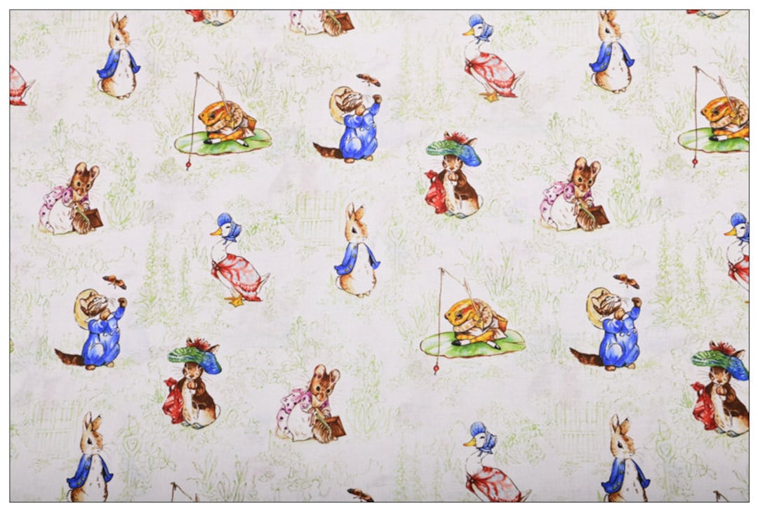 Peter Rabbit Fabric Beatrix Potter Fabric Cartoon Anime Cotton Fabric ...