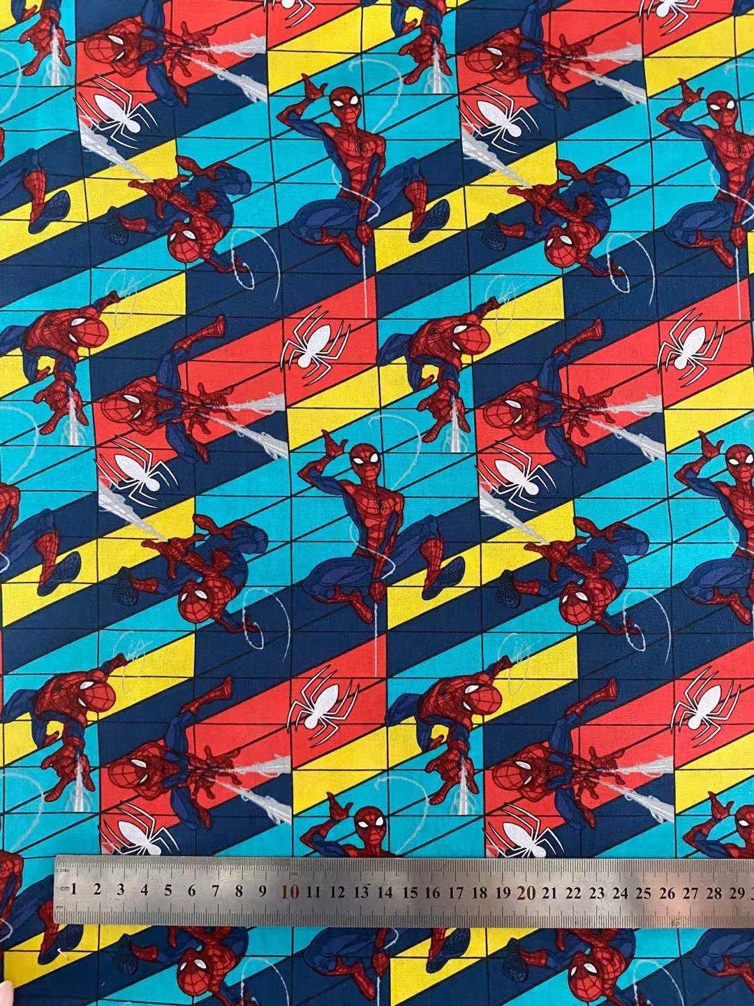 Spiderman Fabric Marvel Spider Cartoon Anime Cotton Fabric by the Half ...