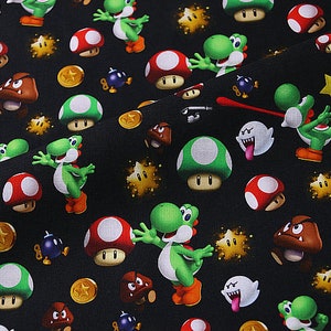 Super Mario Fabric Mario Video Game Japanese Cartoon Anime Cotton ...