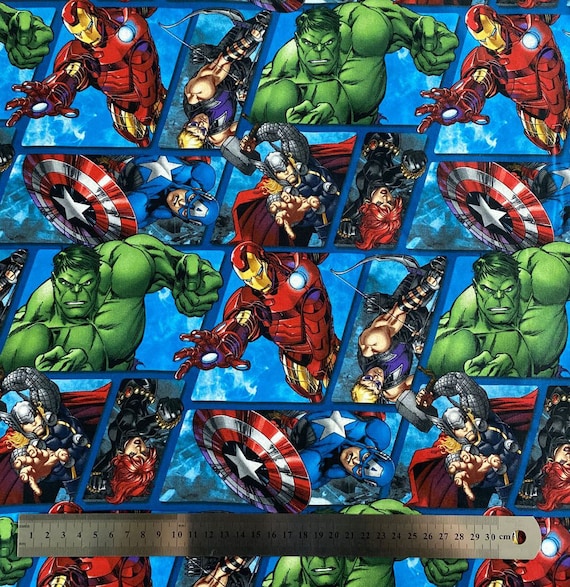 Avengers Fabric Marvel Character Fabric Cartoon Anime Cotton - Etsy