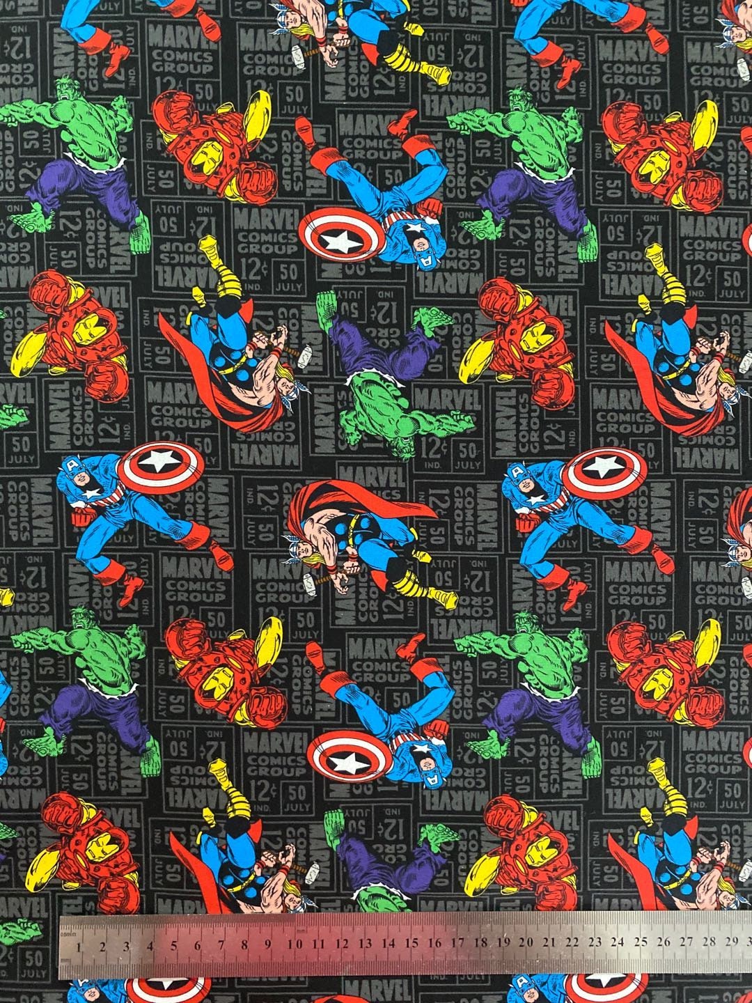 Marvel Retro Action Comic Fabric Avengers Fabric Cartoon Anime Cotton ...