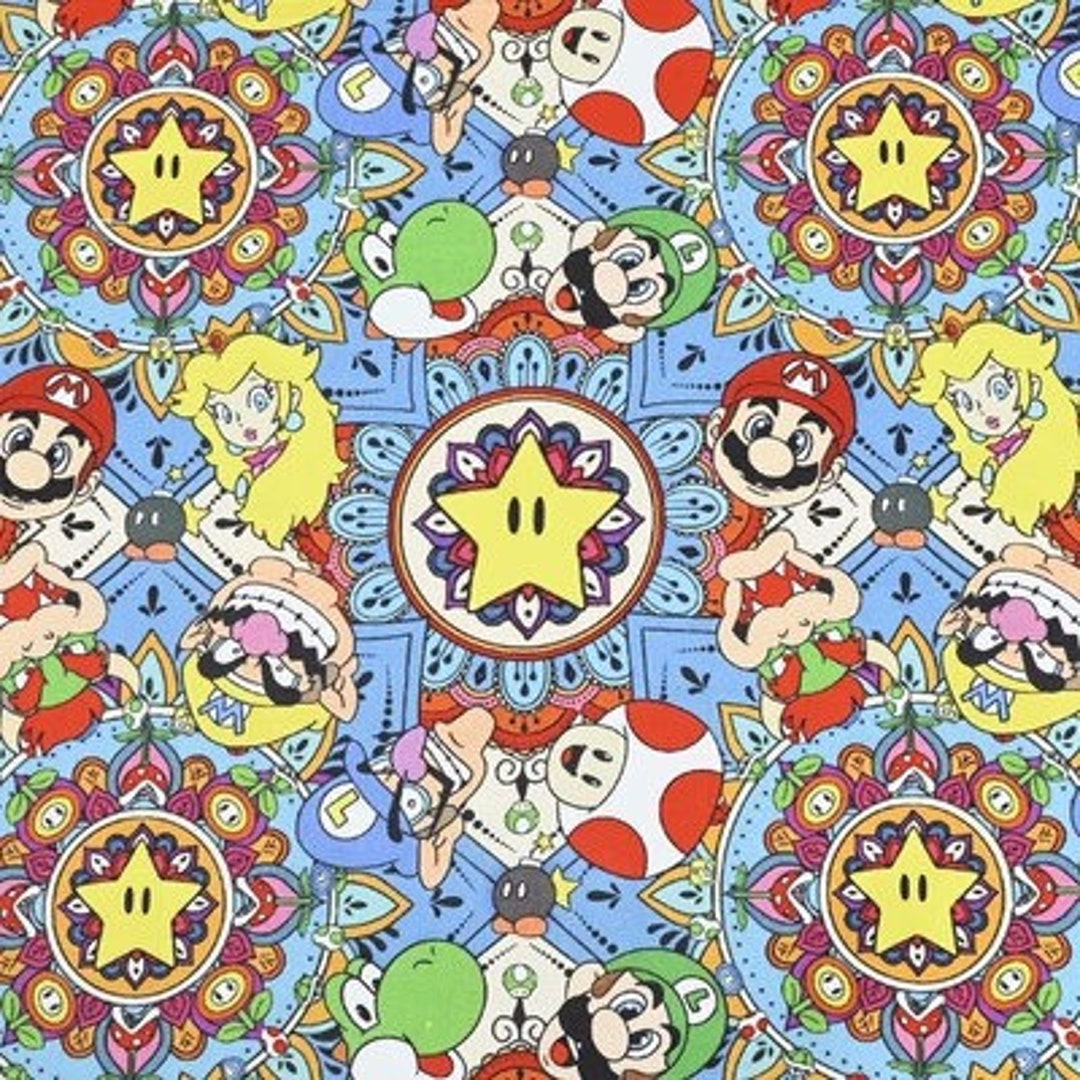 Super Mario Fabric Mario Video Game Japanese Cartoon Anime Cotton ...