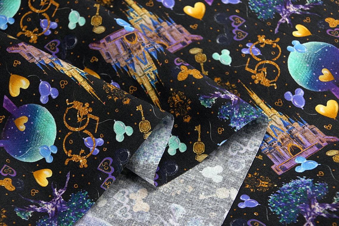 Disney Inspired 50th Anniversary Fabric Magic Kingdom - Etsy