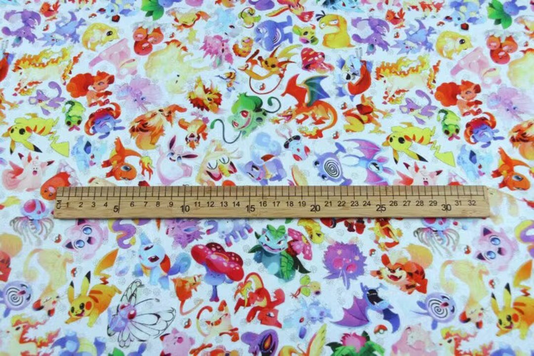 Pokemon Fabric Pocket Monster Fabric Pikachu Cartoon Anime Cotton ...