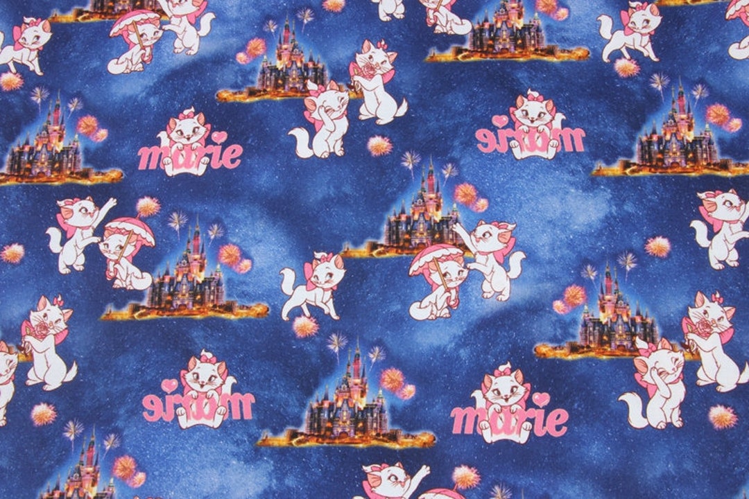 Marie Cat Fabric Aristocats Pink White-furred Kitten Fabric Cartoon ...
