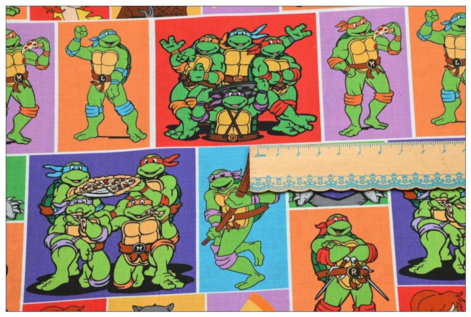 Teenage Mutant Ninja Turtles Fabric Cartoon Anime Cotton Fabric by the ...