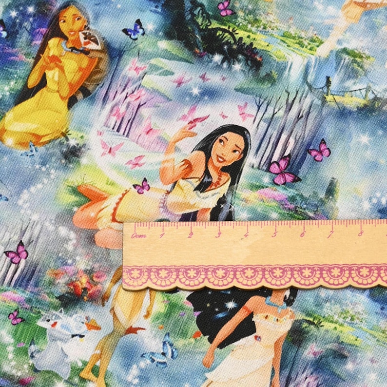 Disney Mulan Fabric Princess Cartoon Anime Cotton Fabric by the Half ...
