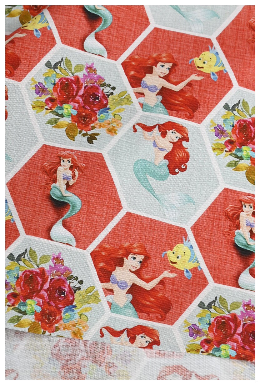 Ariel the Little Mermaid Fabric Disney Princess Fabric Cartoon - Etsy