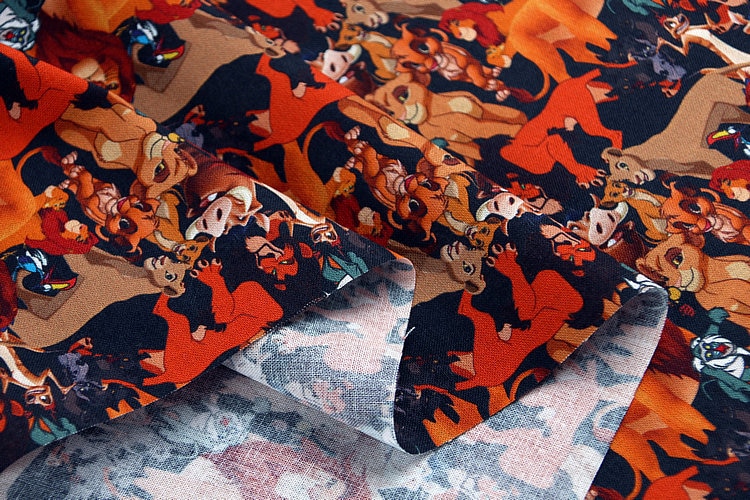 The Lion King Disney Character Fabric Lion Simba Mufasa Fabric Cartoon ...
