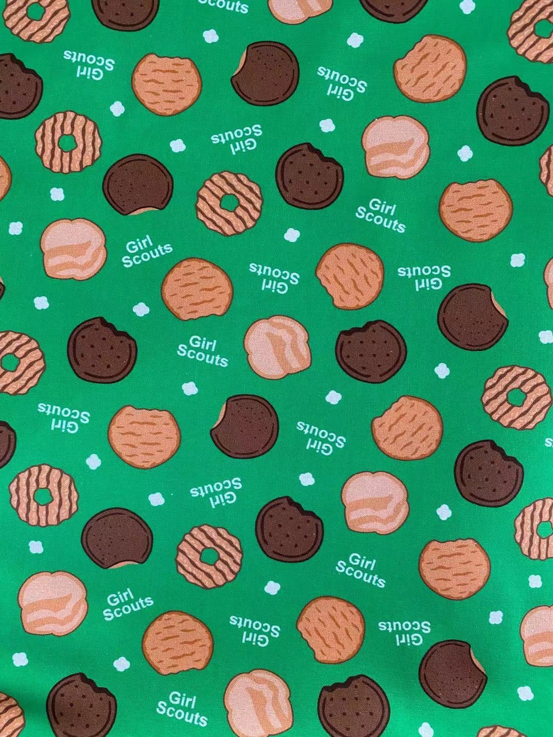 Girl Scout Cookie Fabric Cartoon Anime Cotton Fabric by the Half Yard ...