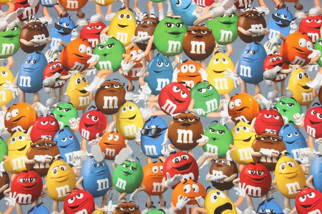 M&m’s Fabric MM Bean Chocolate Cartoon Anime Cotton Fabric by the Half ...