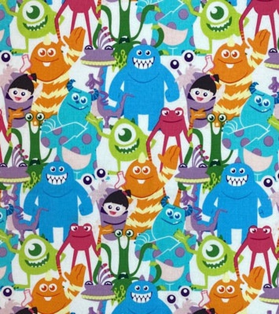 Monsters Inc Fabric MU Monsters University Fabric Cartoon - Etsy