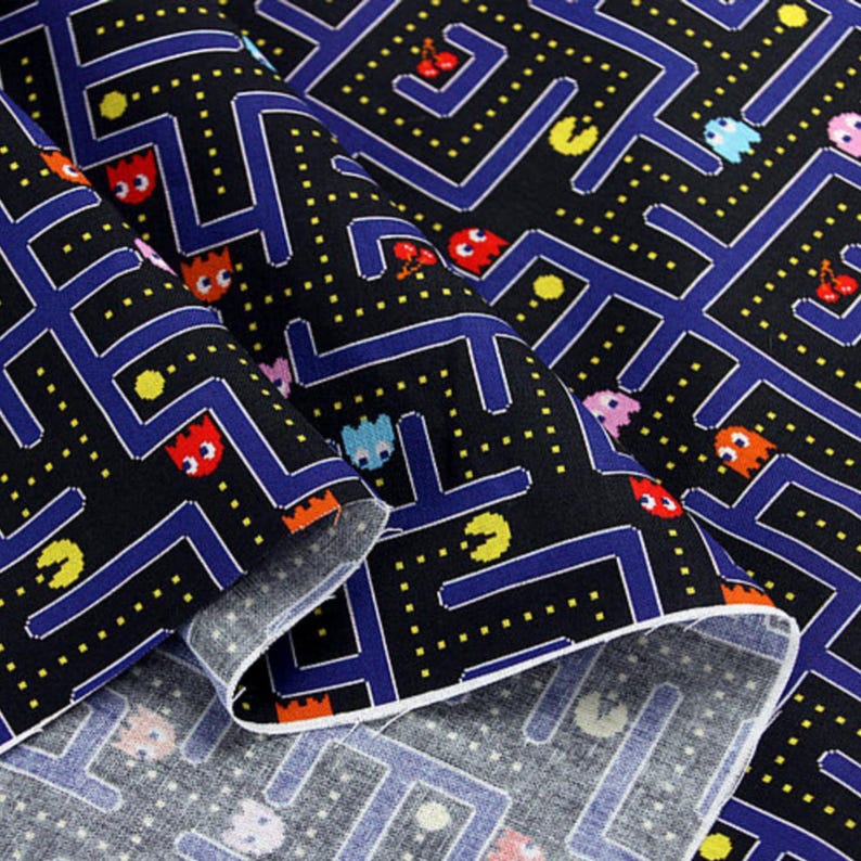 Classic Game Fabric Video Game Fabric 100% Cotton Fabric by the Half ...