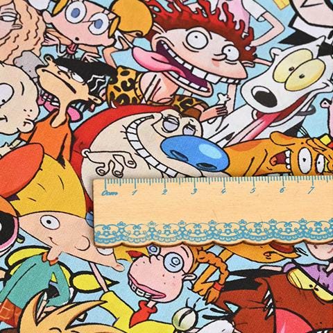 Classic Cartoon Characters Fabric Cartoon Anime Cotton Fabric by the ...
