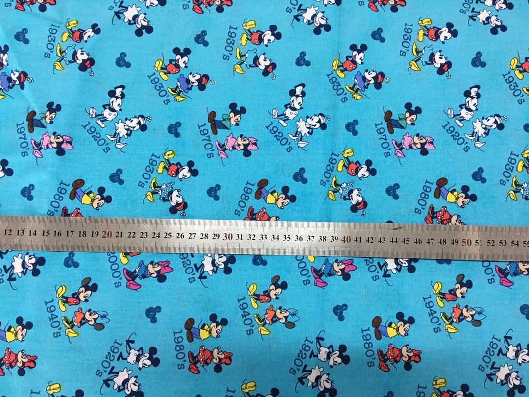 Mickey Minnie Mouse Fabric Disney Cartoon Anime Cotton Fabric by the ...