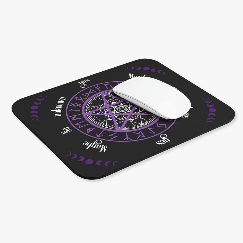 Pendulum Dowsing Chart Mat. Purple and Black Pentagram and Sacred ...