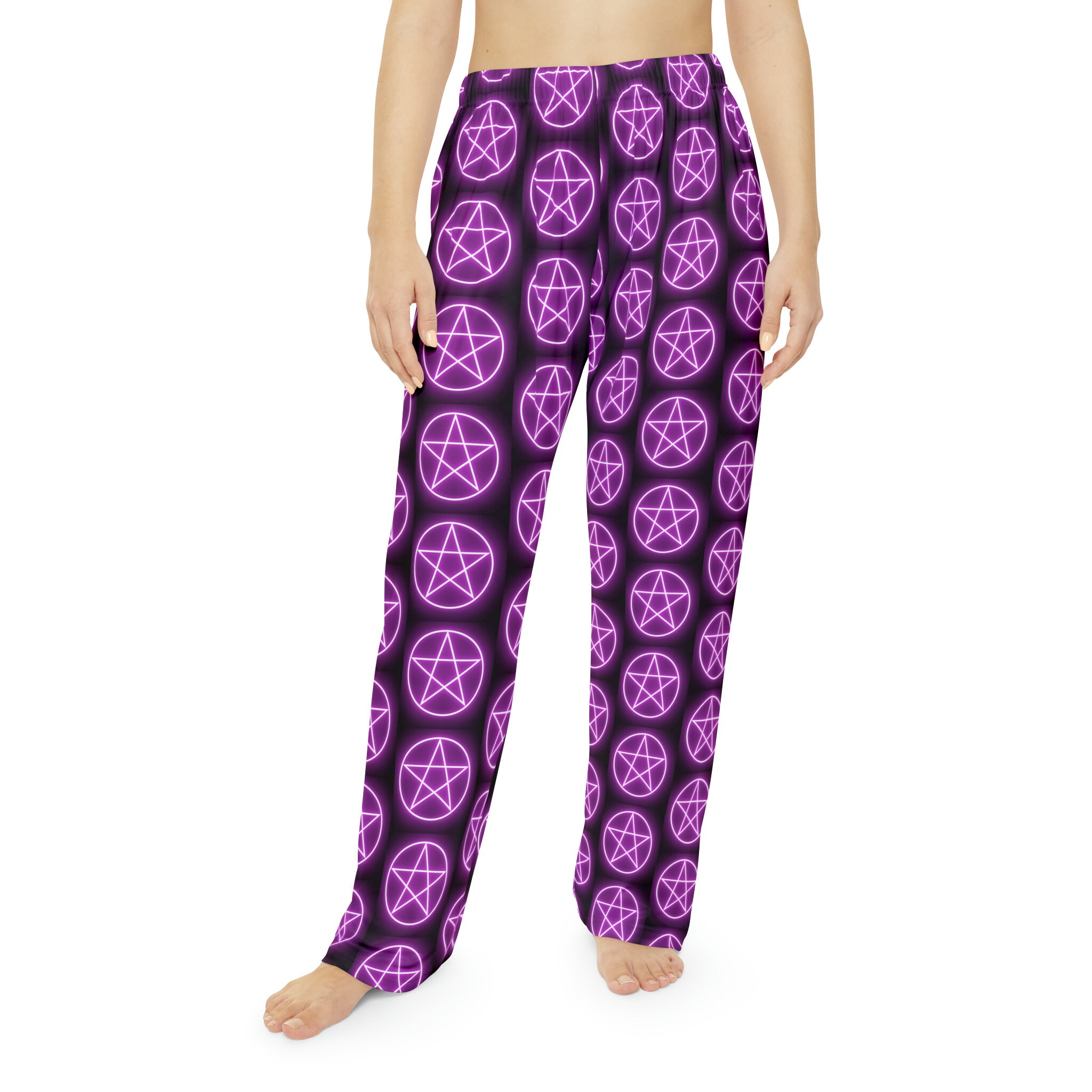 Purple and Black Pentagram Pajama Pants. Witchy Vibes, Pagan Pants ...