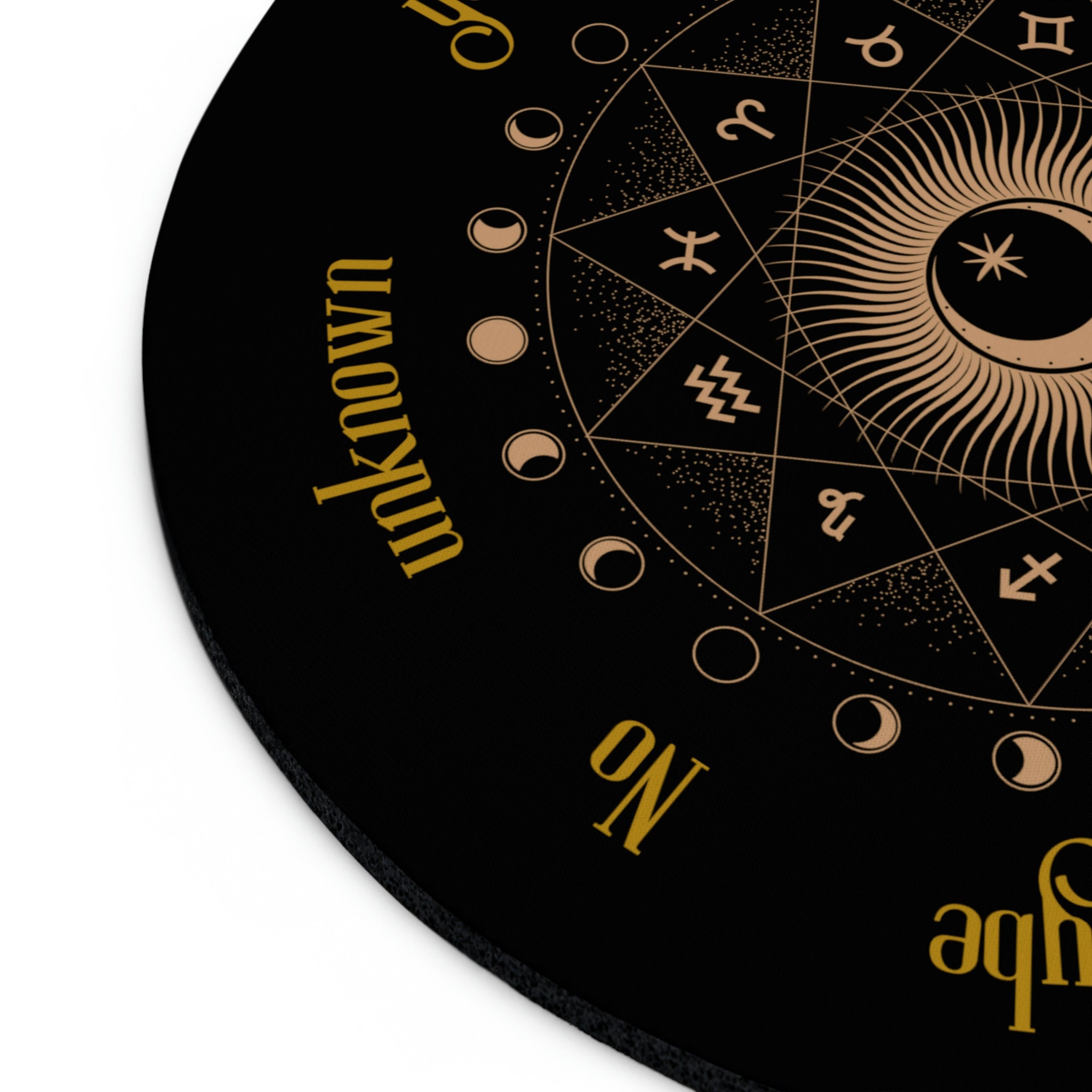 Gold and Black Zodiac Moon and Stars Dowsing Mat. Pendulum Map ...