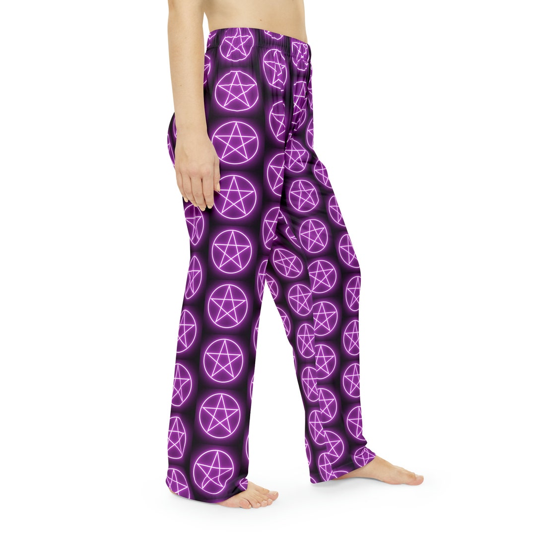 Purple and Black Pentagram Pajama Pants. Witchy Vibes, Pagan Pants ...