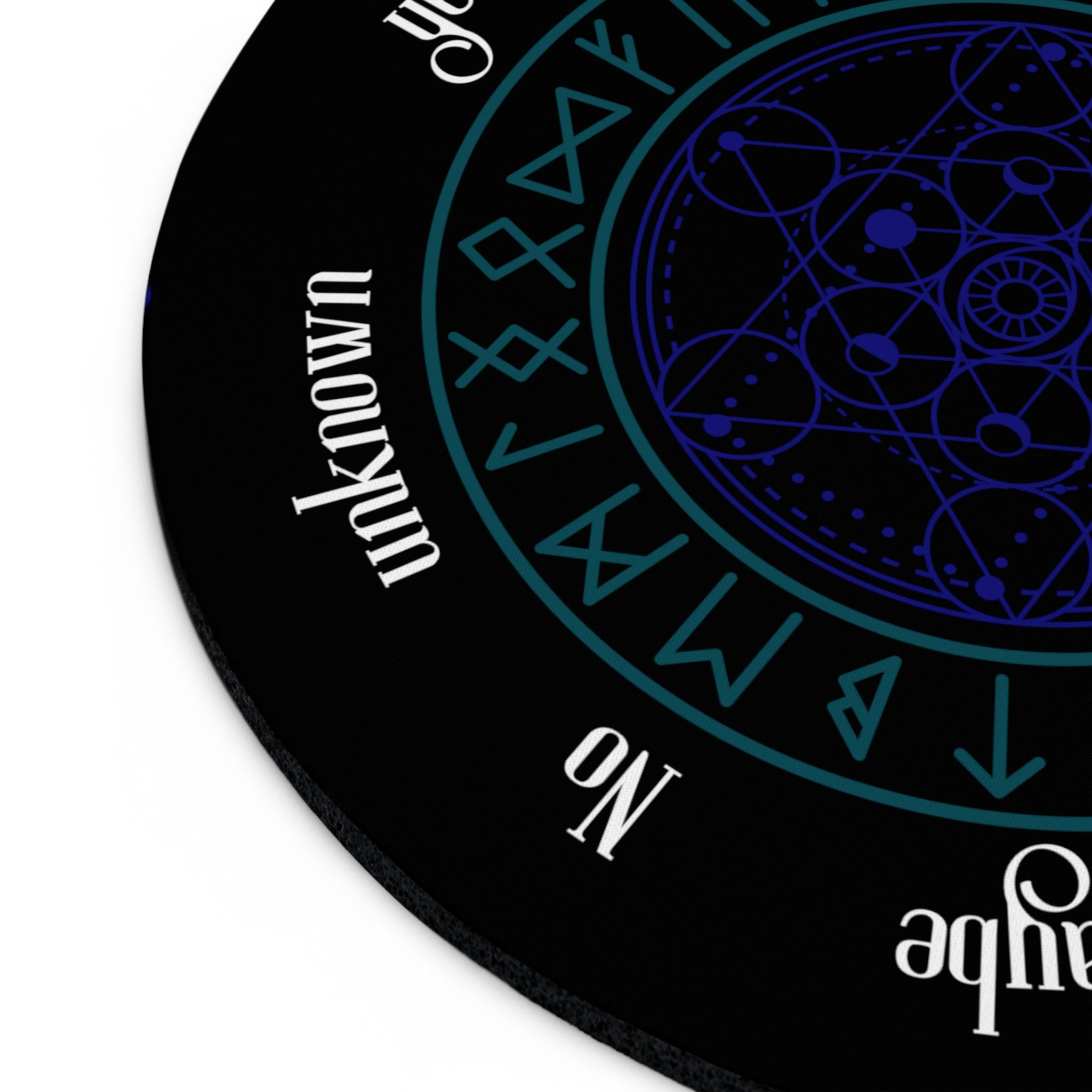 Green and Blue Circular Dowsing Chart Mat With Sacred Geometry and ...