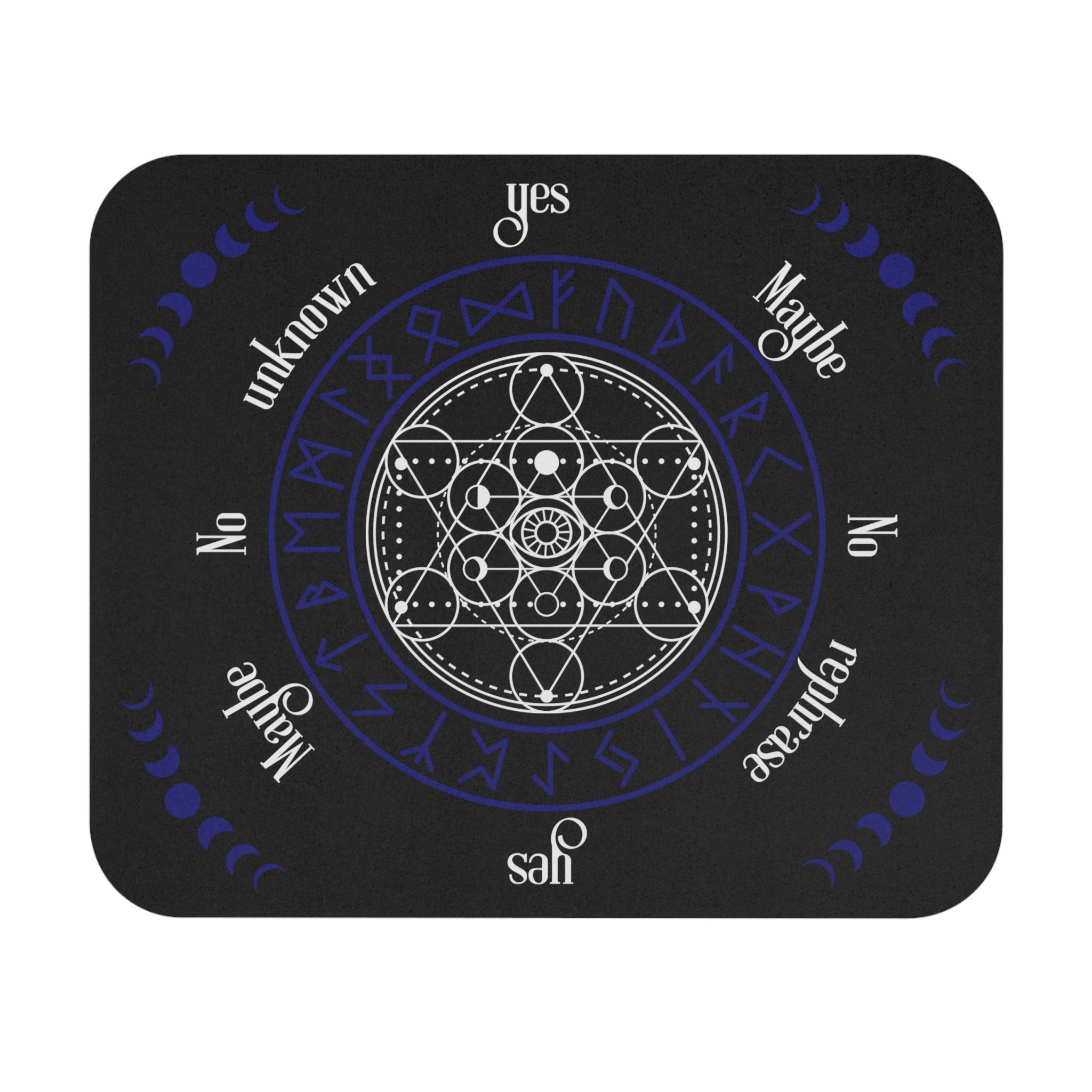Pendulum Dowsing Chart Mat. Sacred Geometry and Runes Rectangle ...