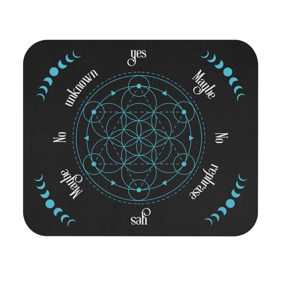 Teal and Black Pendulum Dowsing Mat. Sacred Geometry and Flower of Life ...