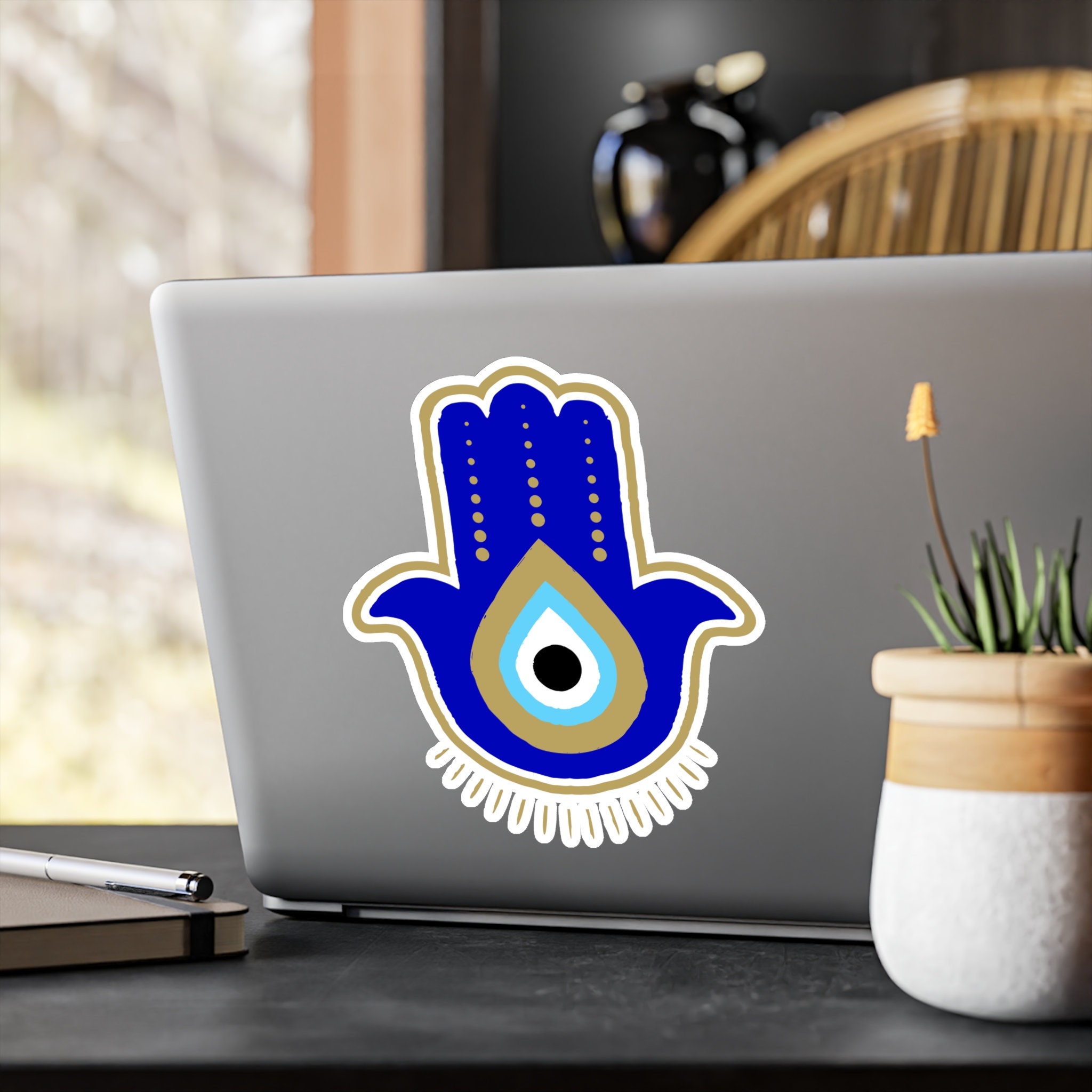 Hamsa Hand Evil Eye Sticker. Indoor or Outdoor Kiss-cut Vinyl Decals ...