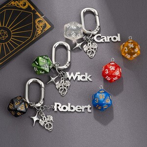 DND Dice Keychains, Dungeons and Dragons, DND Gift, Personalized Gift ...