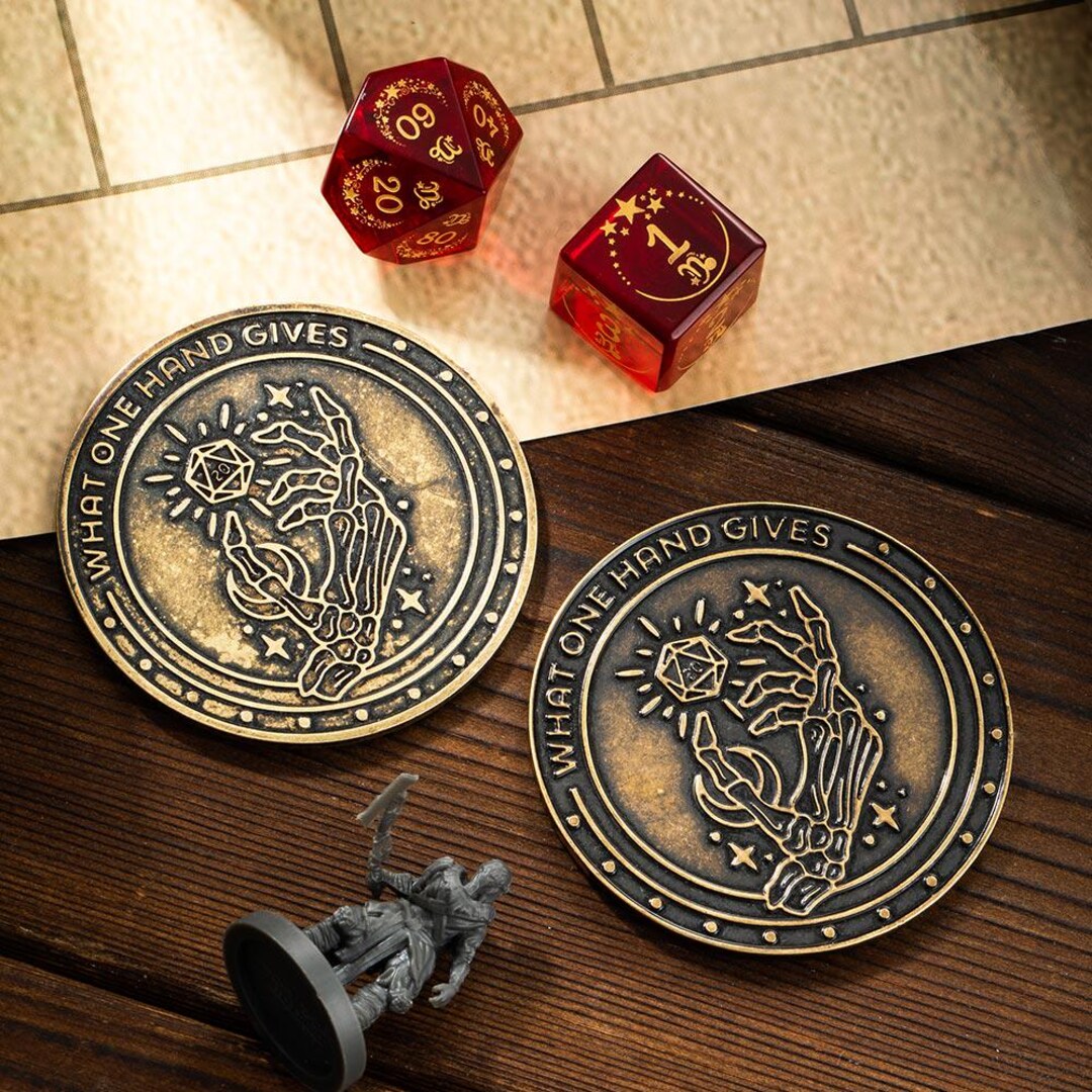 What One Hand Gives Coin, Decision Coin, DND Gift, Handmade Gift ...