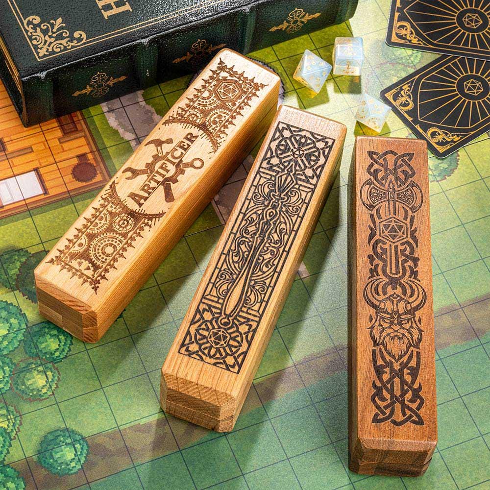Custom Wooden Dice Box, Dice Storage Box, DND Dice Case, Dungeons and ...