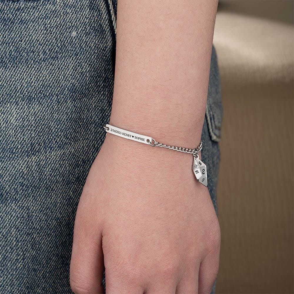 DND Magnetic Heart Bracelet, Matching Magnetic Charm Bracelet, Couple ...