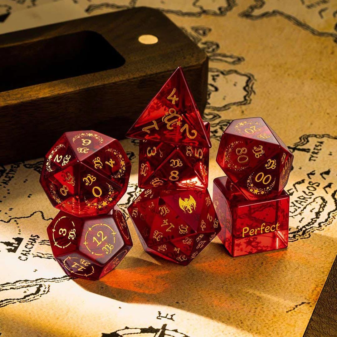 DND Constellation Red Glass Dice, Dungeons and Dragons, DND Gift ...