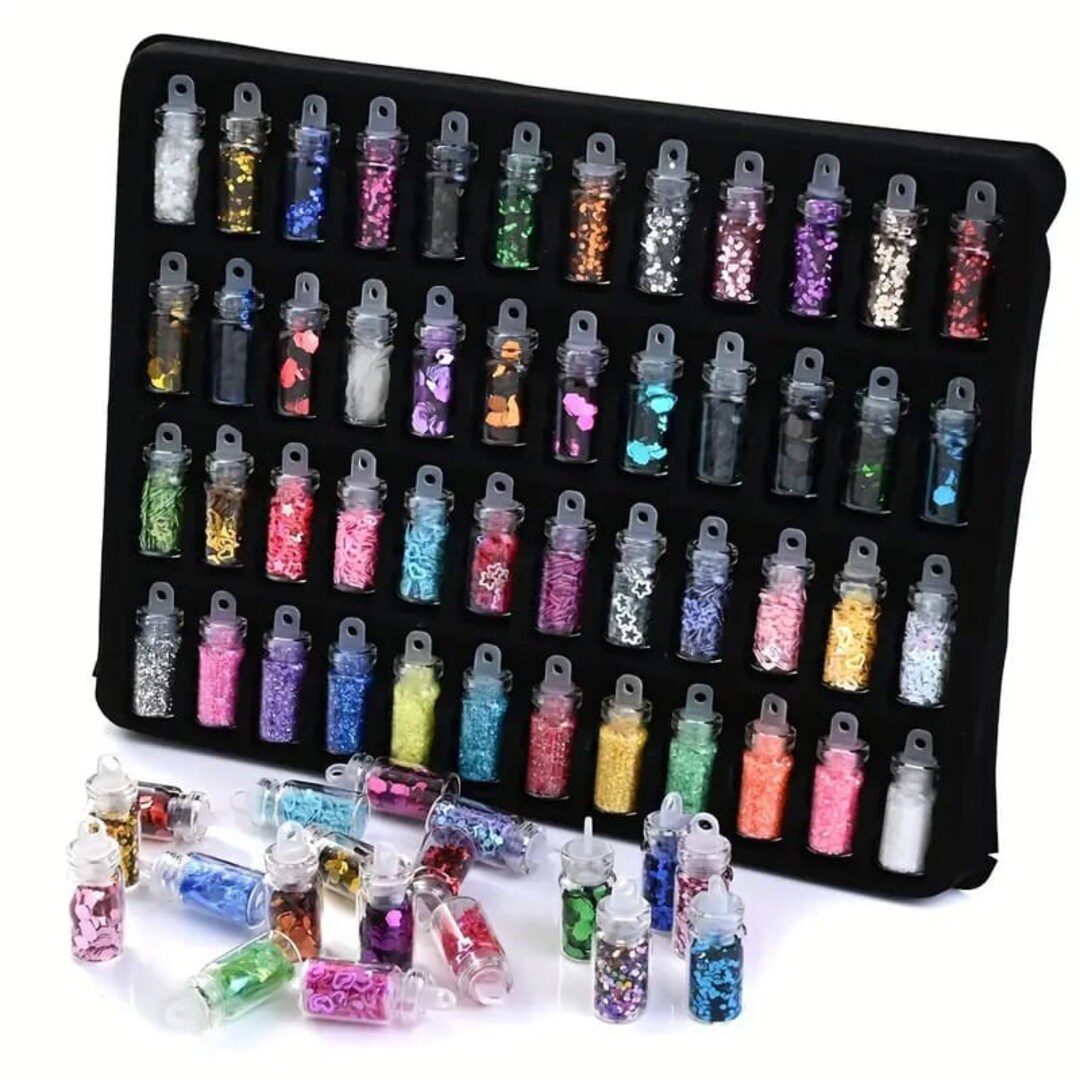 Mini Glitter Glass Bottles for Nail Art, Epoxy Resin, DIY Crafts, Vial ...