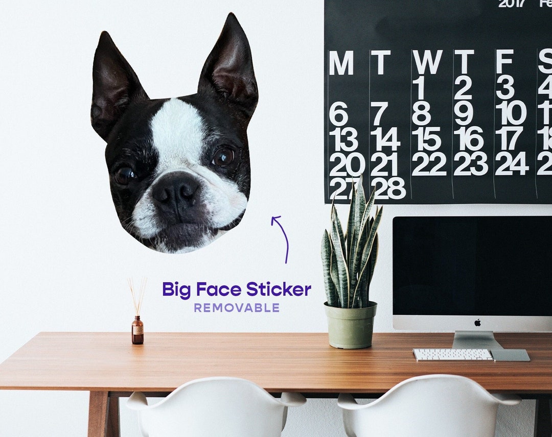 BIG Face / Pet Stickers | Vinyl Decals | Removable | 12 Inch 24 Inch 36 ...