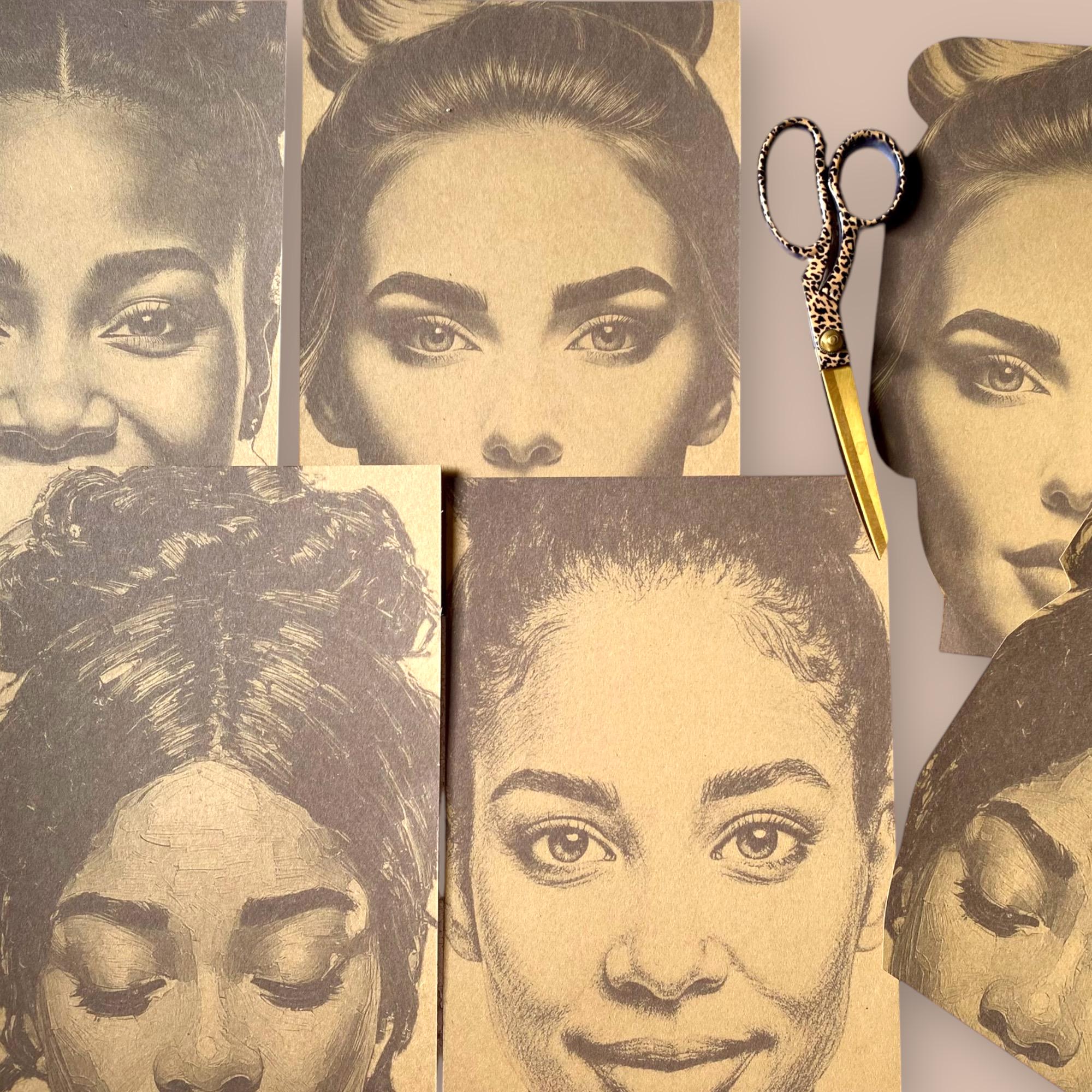 Set of 4 Printable Headband Display Cards, Ladies Head With Bun ...