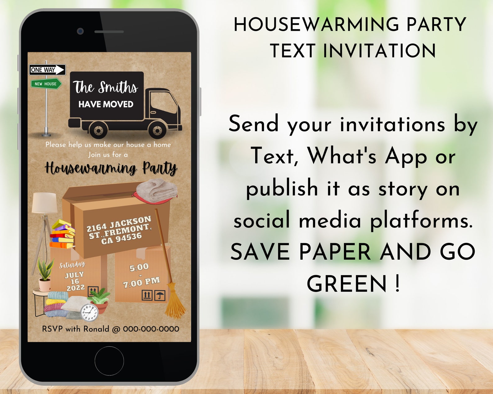 Housewarming Invitation, We Have Moved , Housewarming Party ,editable ...