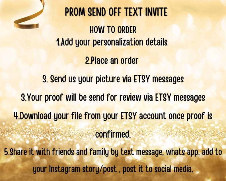 PROM Send off Invite Mobile Text, Prom Night Send off Party Text Invite ...
