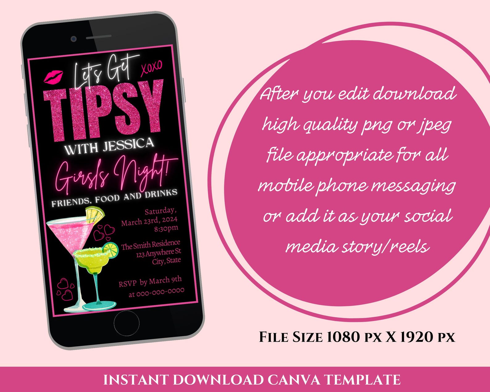 Editable Girls Night Out Invitation, Ladies Night, Girls Night Out ...
