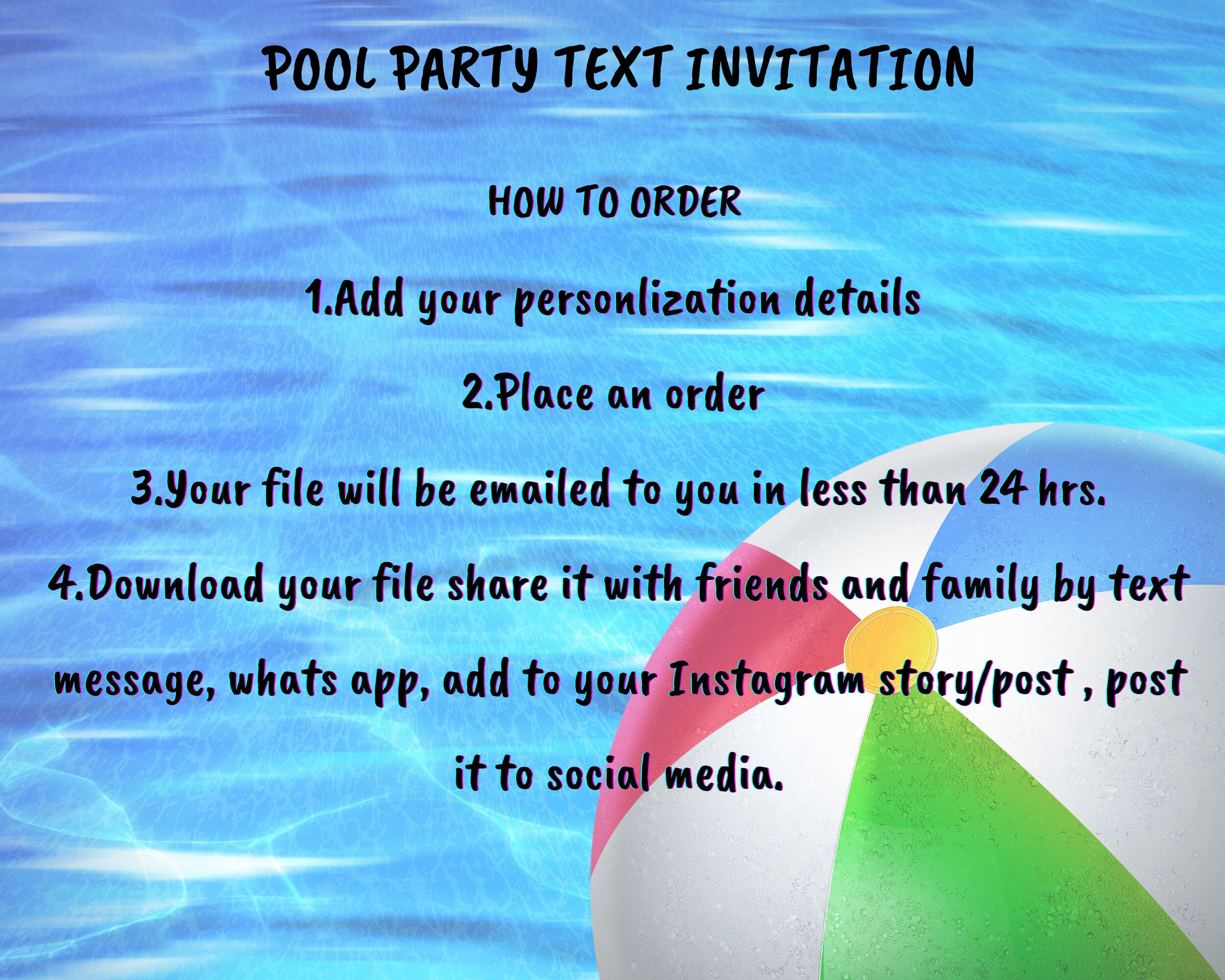 Pool Party Invitation Pool Party Birthday Invite Pool Party | Etsy