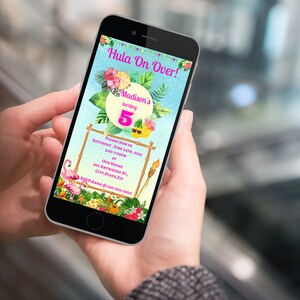 Hula on Over Birthday Party Invite, Aloha Birthday Invitation, Tropical ...