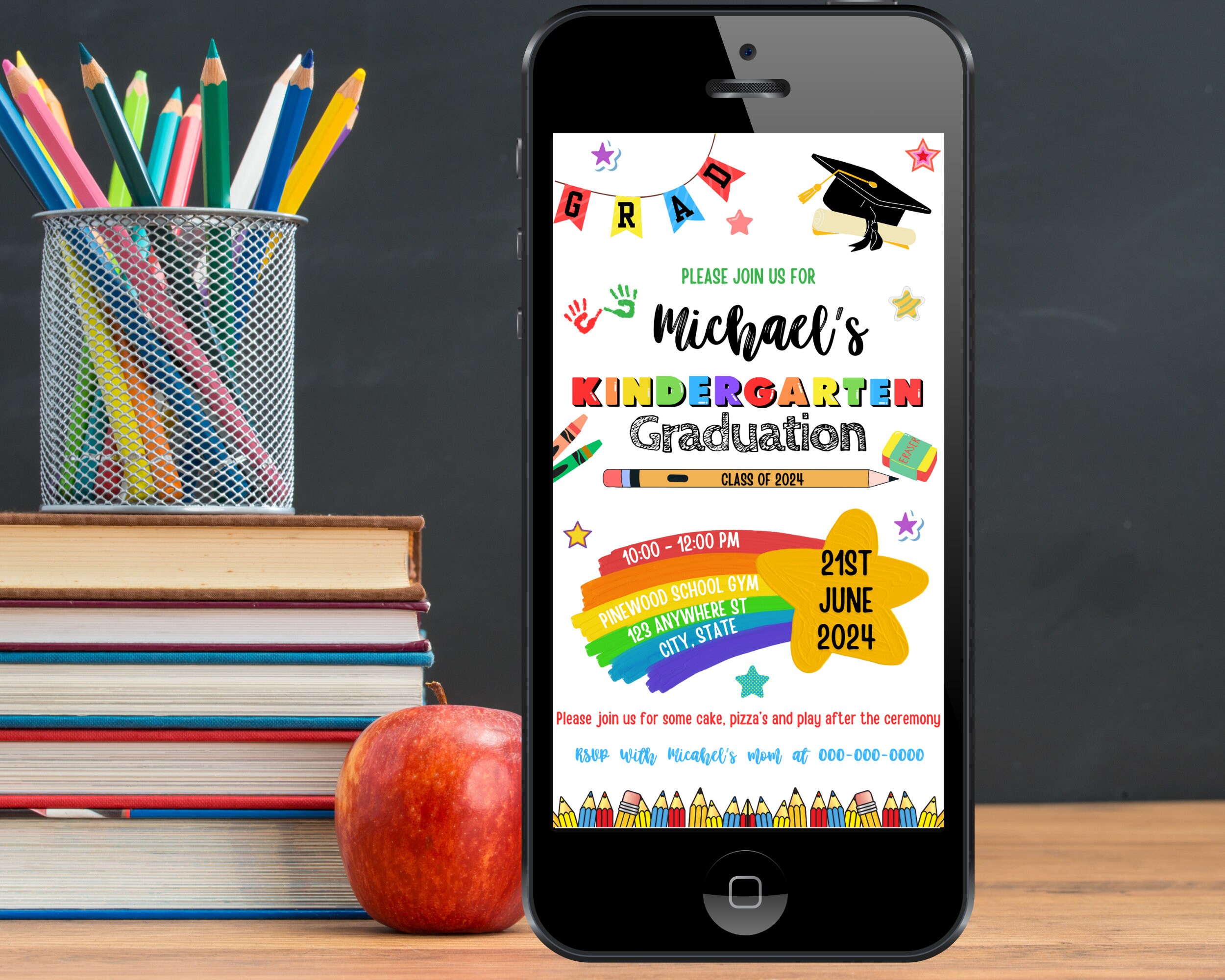 Editable Kindergarten Graduation Invitation Template, Kindergarten ...
