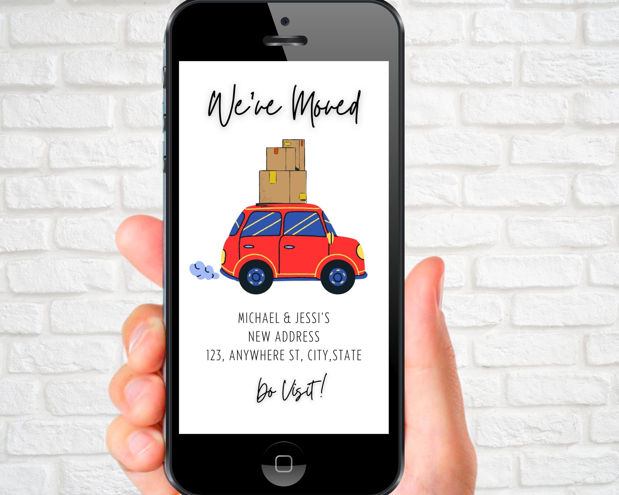 We've Moved, Moving Announcement Digital Mobile Canva Template, New ...