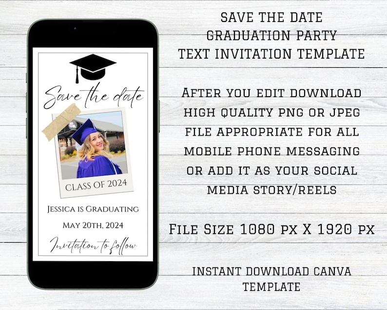 Save the Date Graduation Party, Graduation Party Invite Template ...